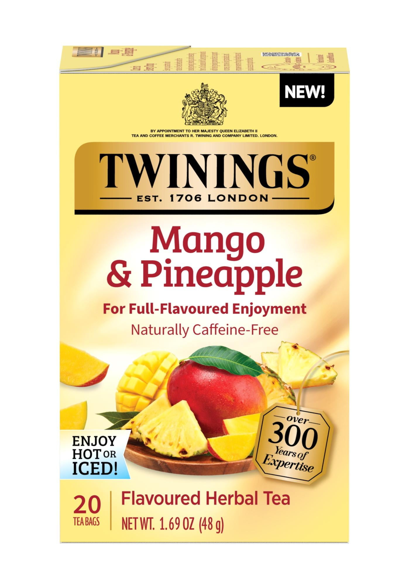 Twinings Pineapple Mango Flavoured Herbal Tea 20ct - Walmart.com