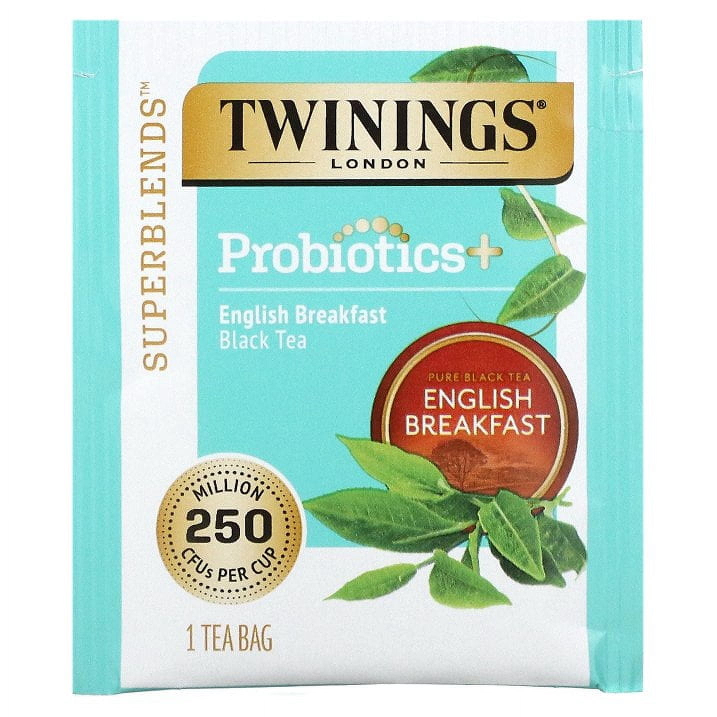 Twinings Probiotics+ English Breakfast Black Tea, 250 Million CFUs per ...