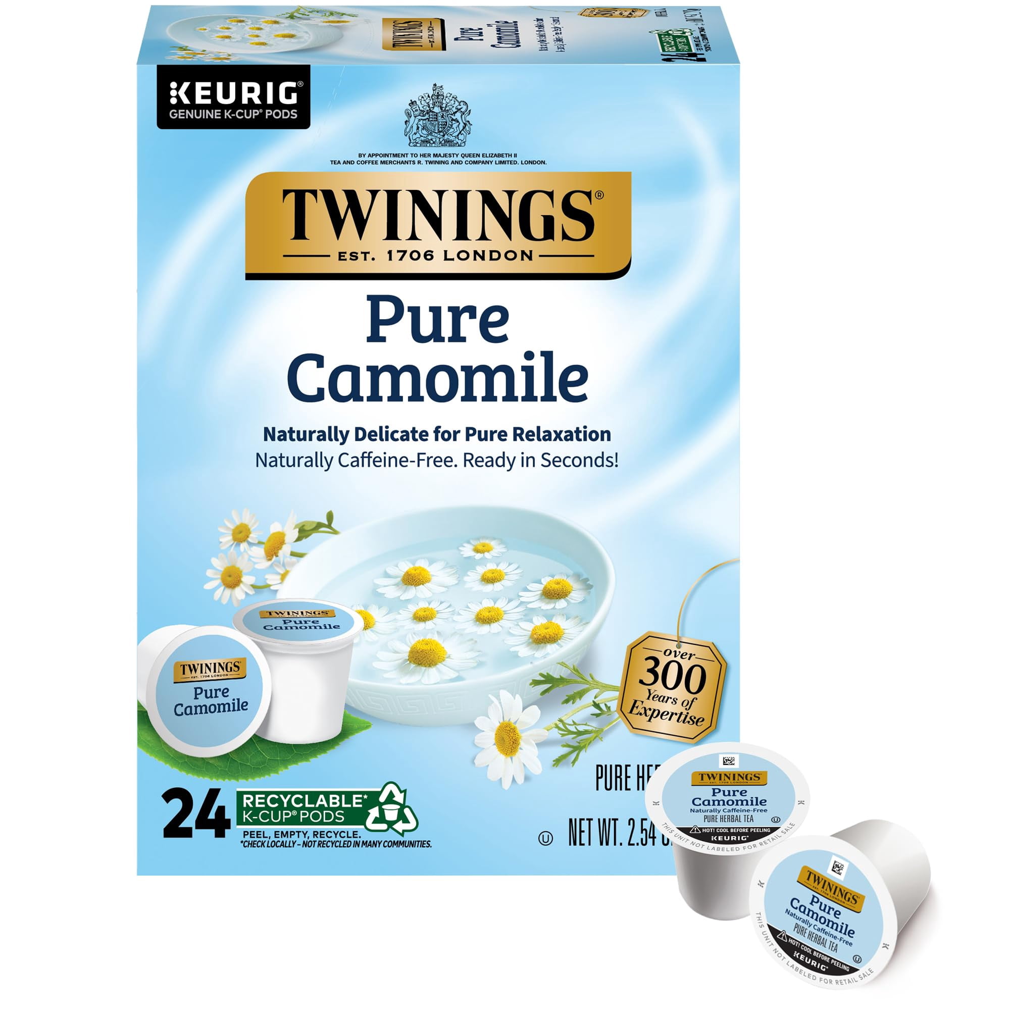 Twinings Pure Camomile Herbal Tea K-Cup Pods for Keurig, Naturally ...