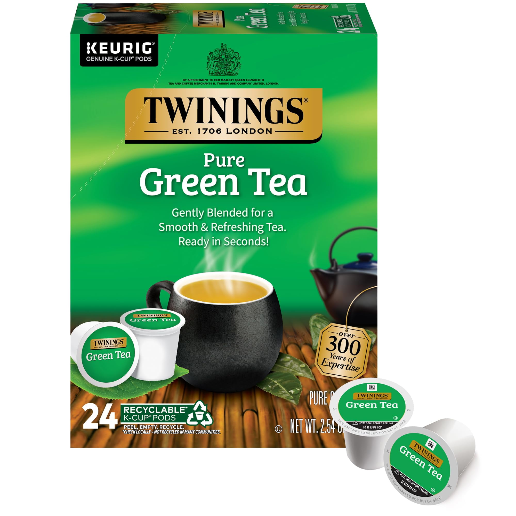 Twinings Pure Green Tea K-Cup Pods for Keurig, 24 Count (Pack of 1 ...