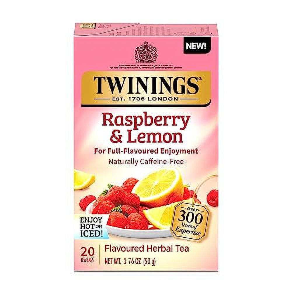 Twinings Raspberry & Lemon Flavoured Herbal Tea, 20 Count Box, Pack of ...