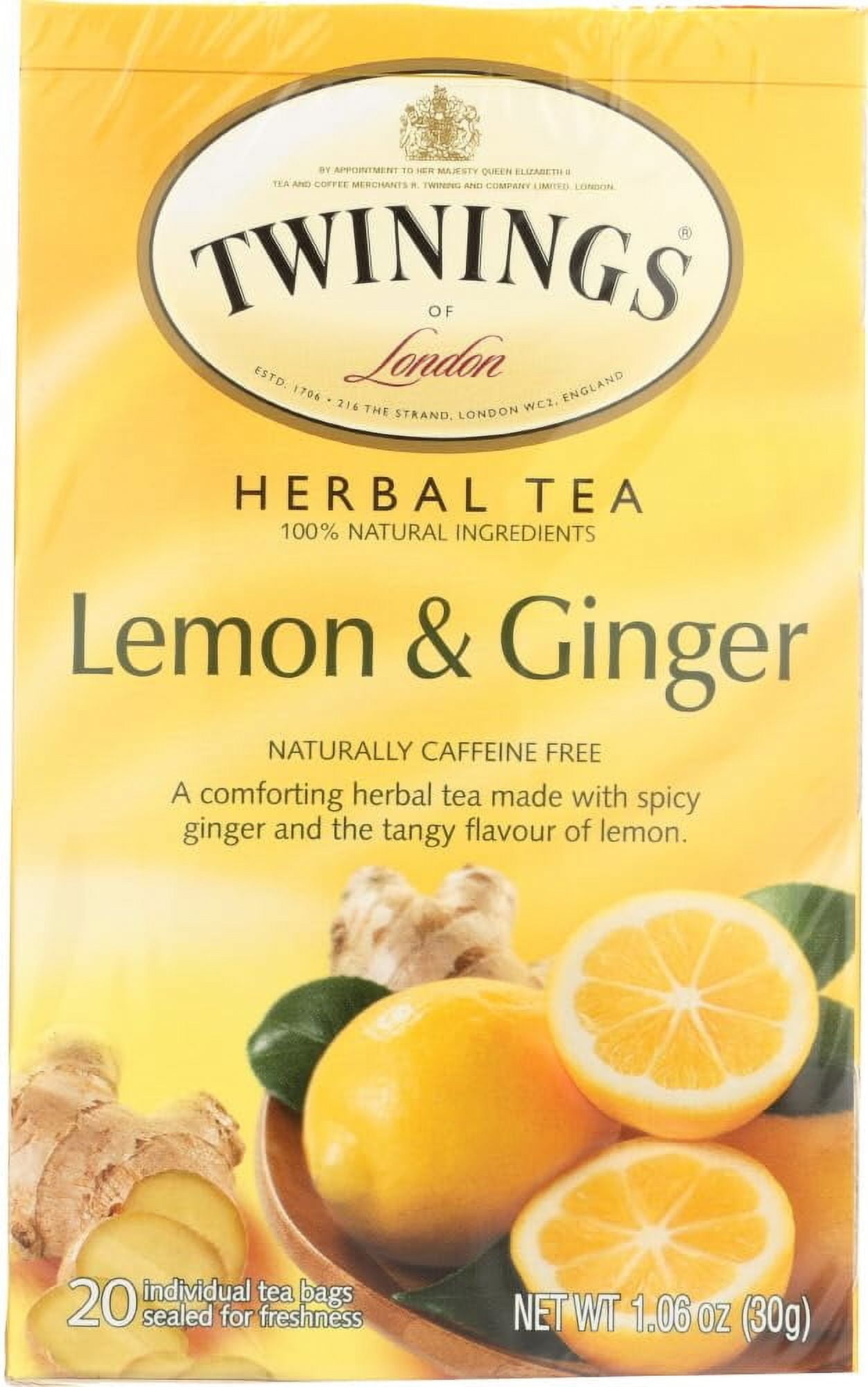 Twinings Revive Herbal Tea, Lemon And Chinese Ginger,20 Teabag Boxes, 6 ...