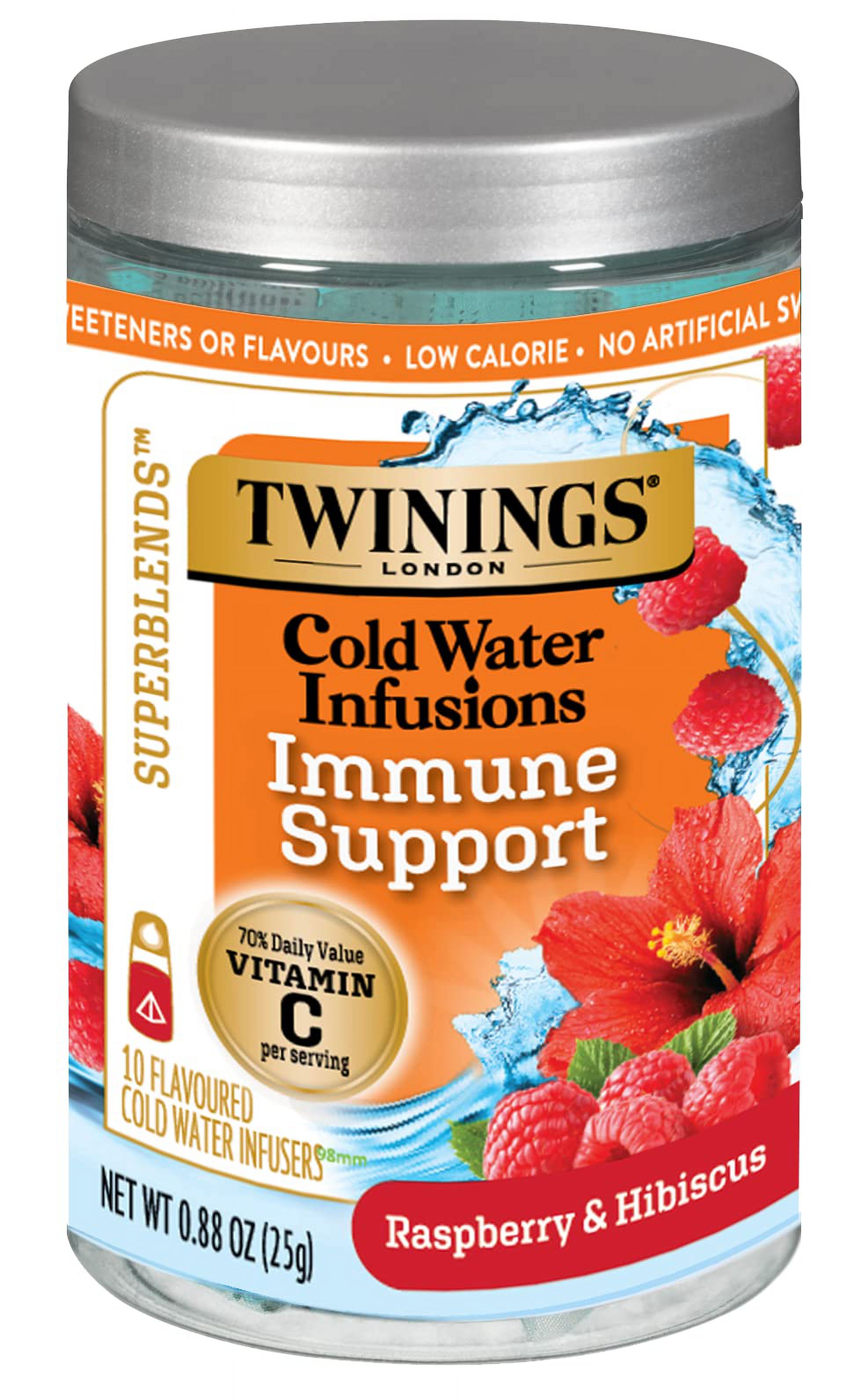 Twinings Superblends Cold Water Infusions, Immune Support Raspberry ...