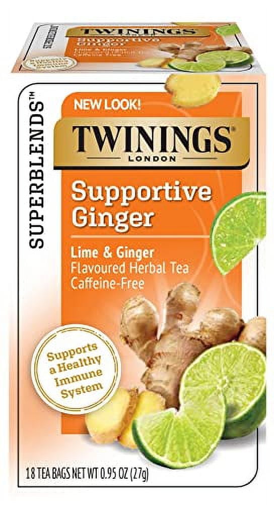 Twinings Superblends Supportive Ginger .. Lime & Ginger Flavoured ...