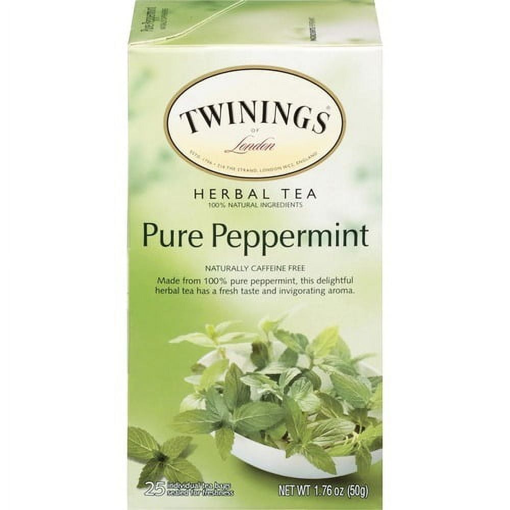 Twinings, TWG09179, Pure Peppermint Herbal Tea, 25 / Box - Walmart.com