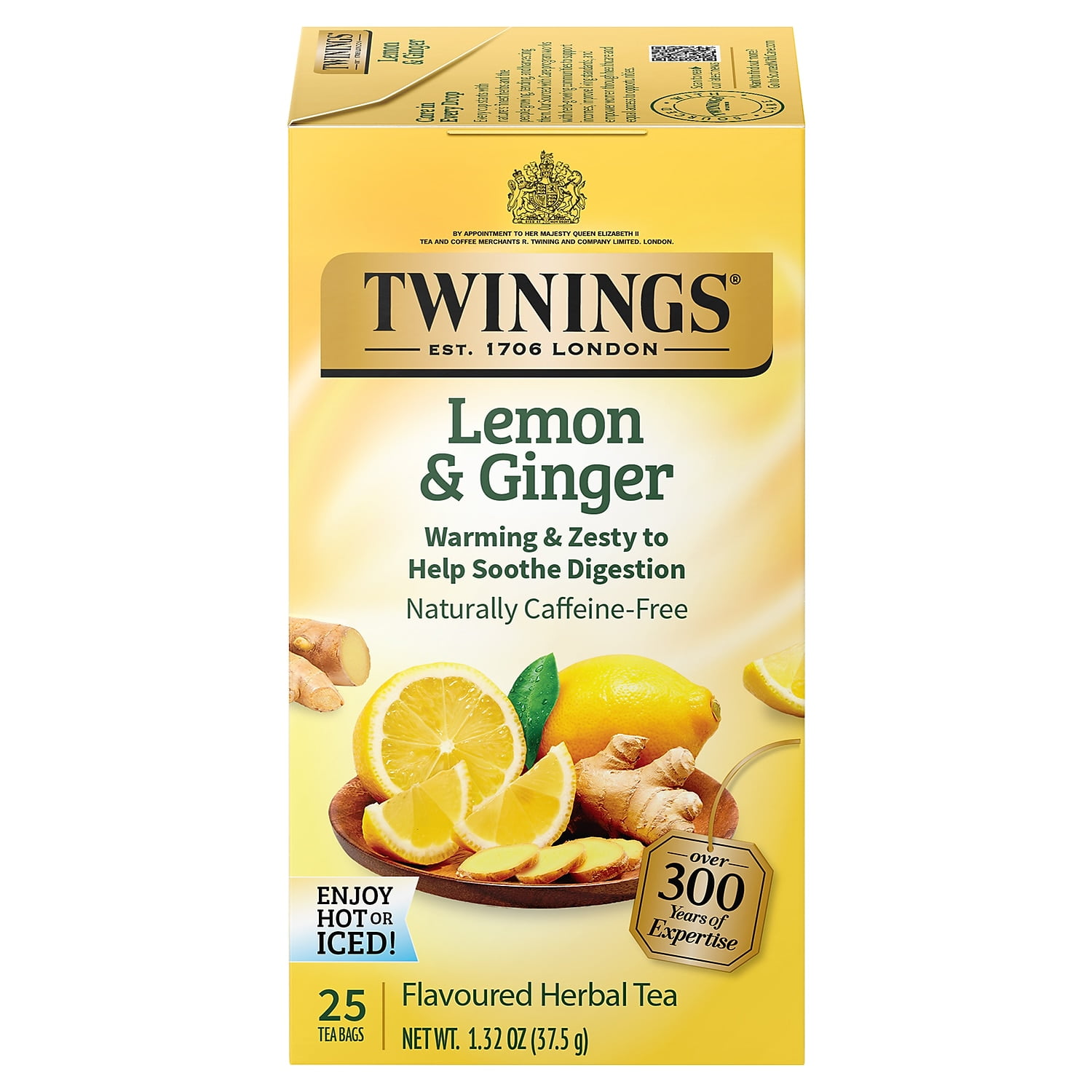 Twinings, TWG09180, Lemon & Ginger Herbal Tea, 25 / Box - Walmart.com