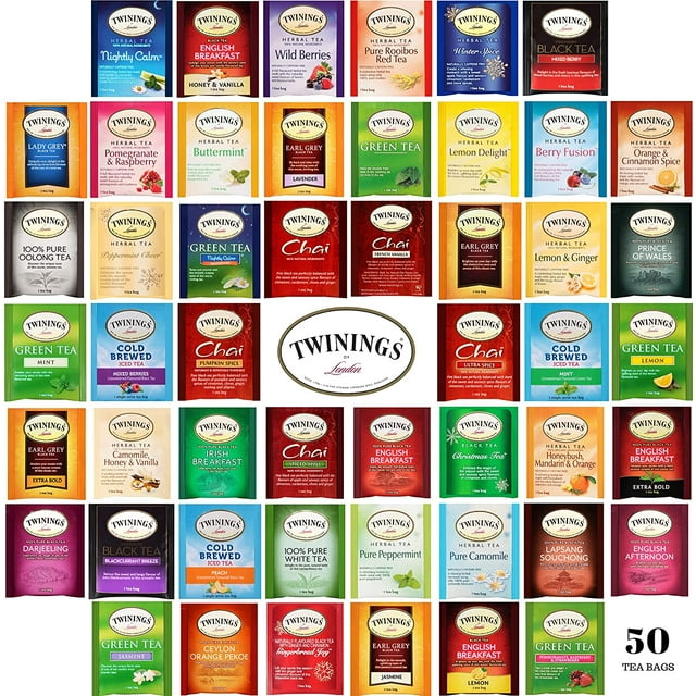 Twinings Assorted Tea Bags Variety Pack - Breakfast, Decaffeinated ...