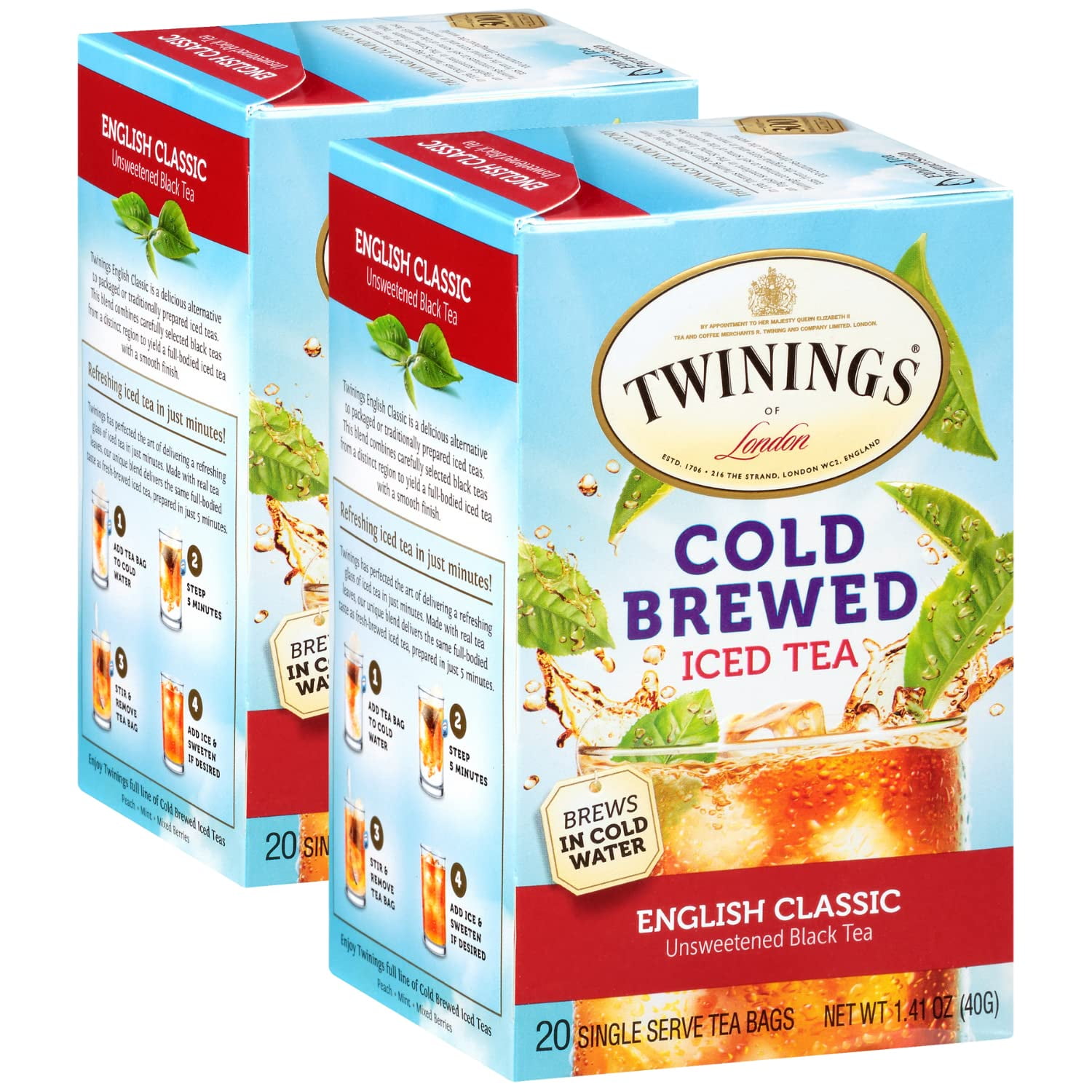 Twinings Tea Cold Brew Tea Bags For Iced Tea - English Classic Black ...