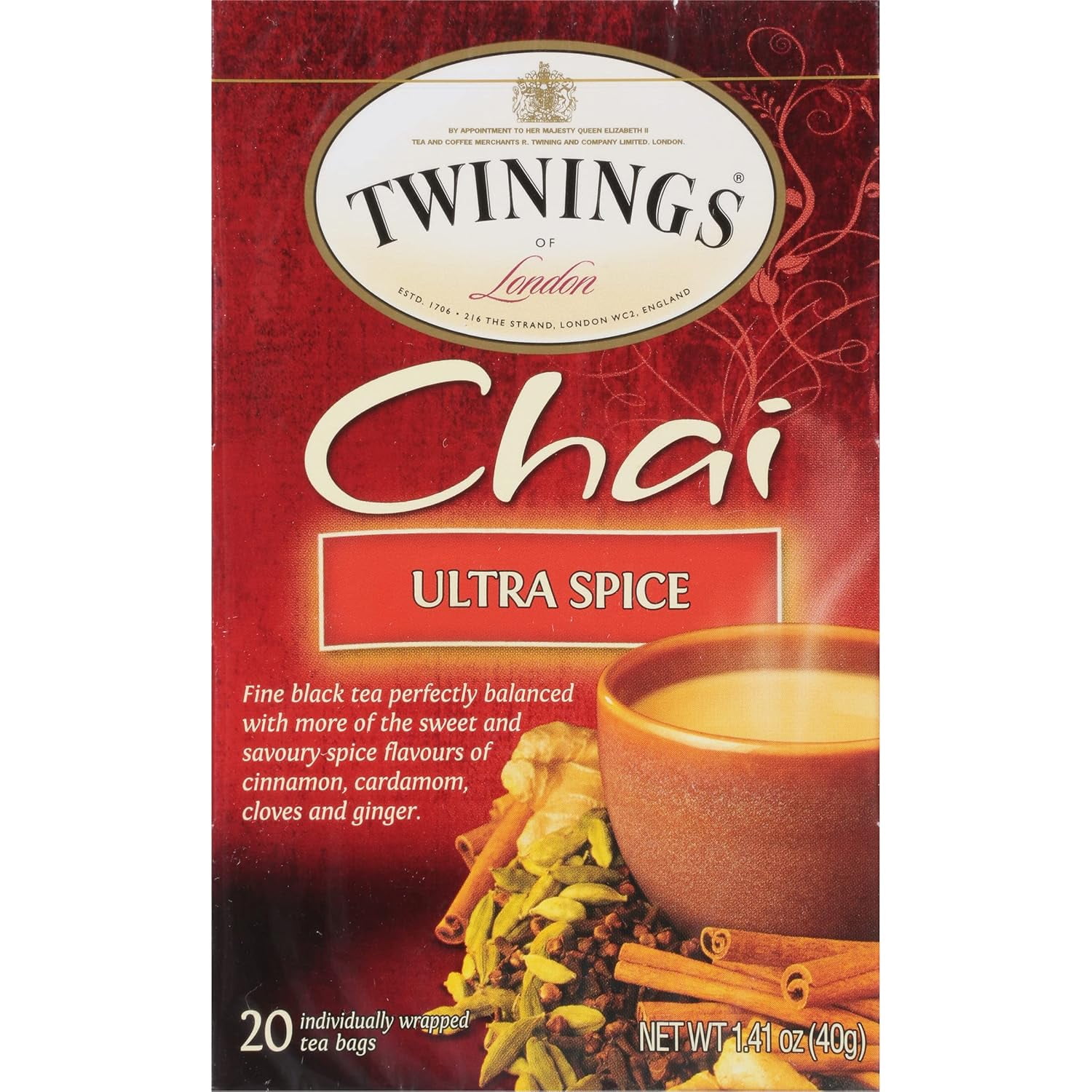 Twinings Chai Tea, Ultra Spice Chai Tea Bags with Cinnamon, Ginger ...