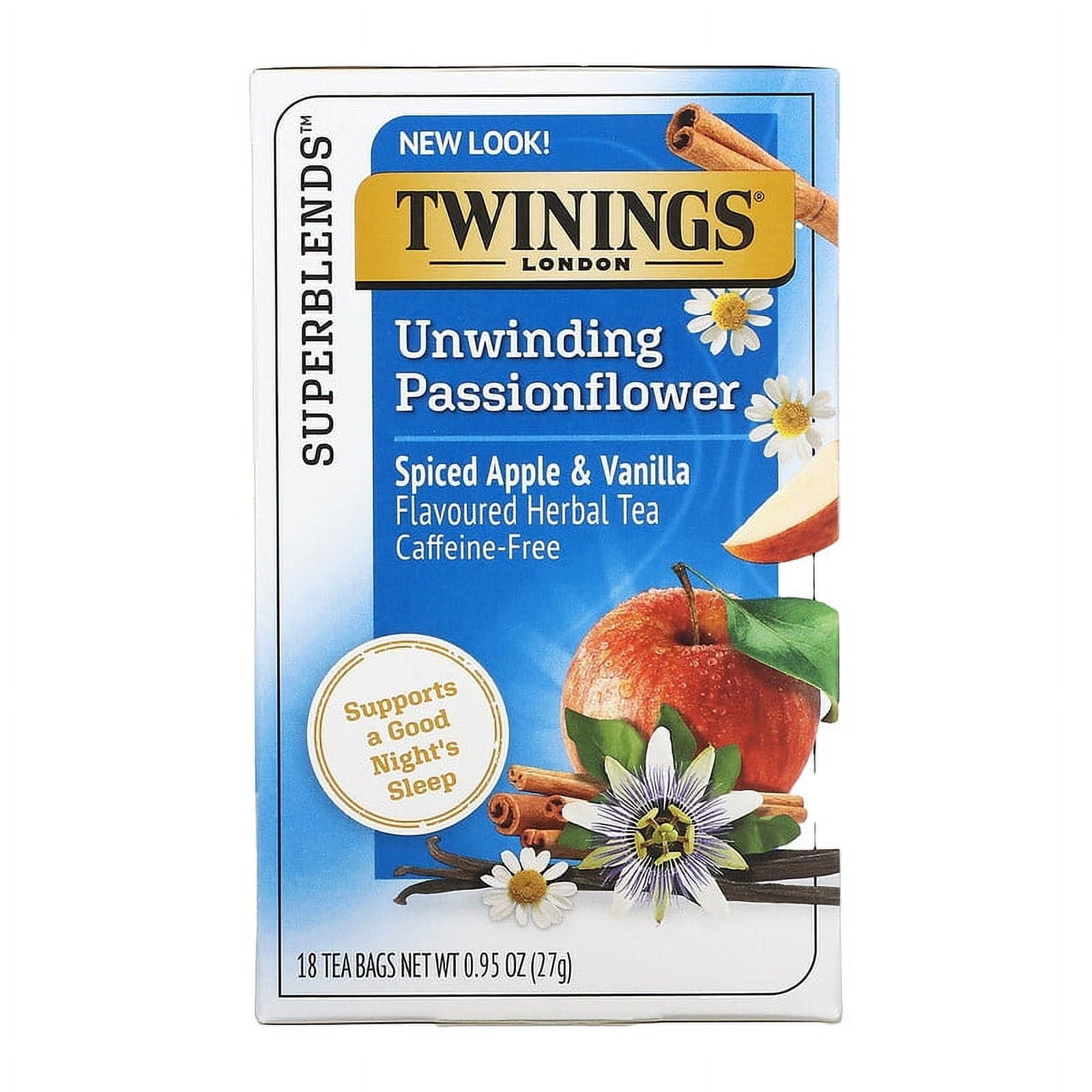 Twinings, Unwind Herbal Tea, Passionflower & Chamomile, Spiced Apple ...