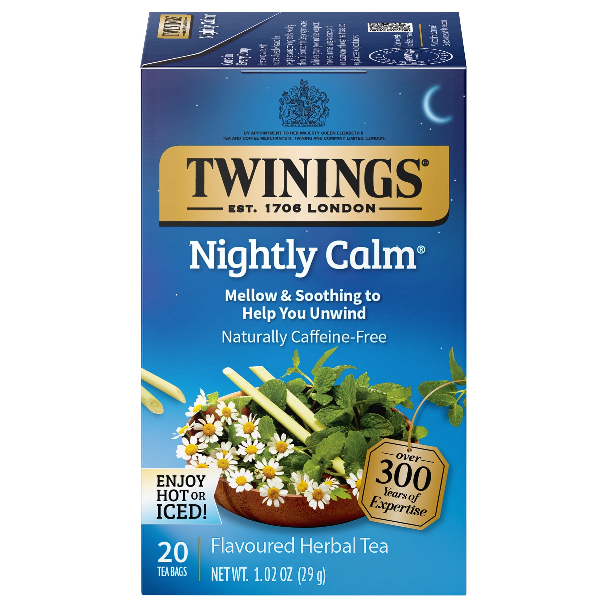 Twinings Nightly Calm Herbal Tea, 20 Bags, Camomile/Spearmint ...