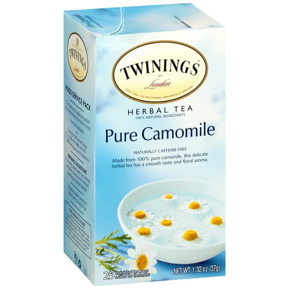 Twinings Organic Pure Camomile Herbal Tea 25 Ct, 1.32 oz, Floral Aroma ...