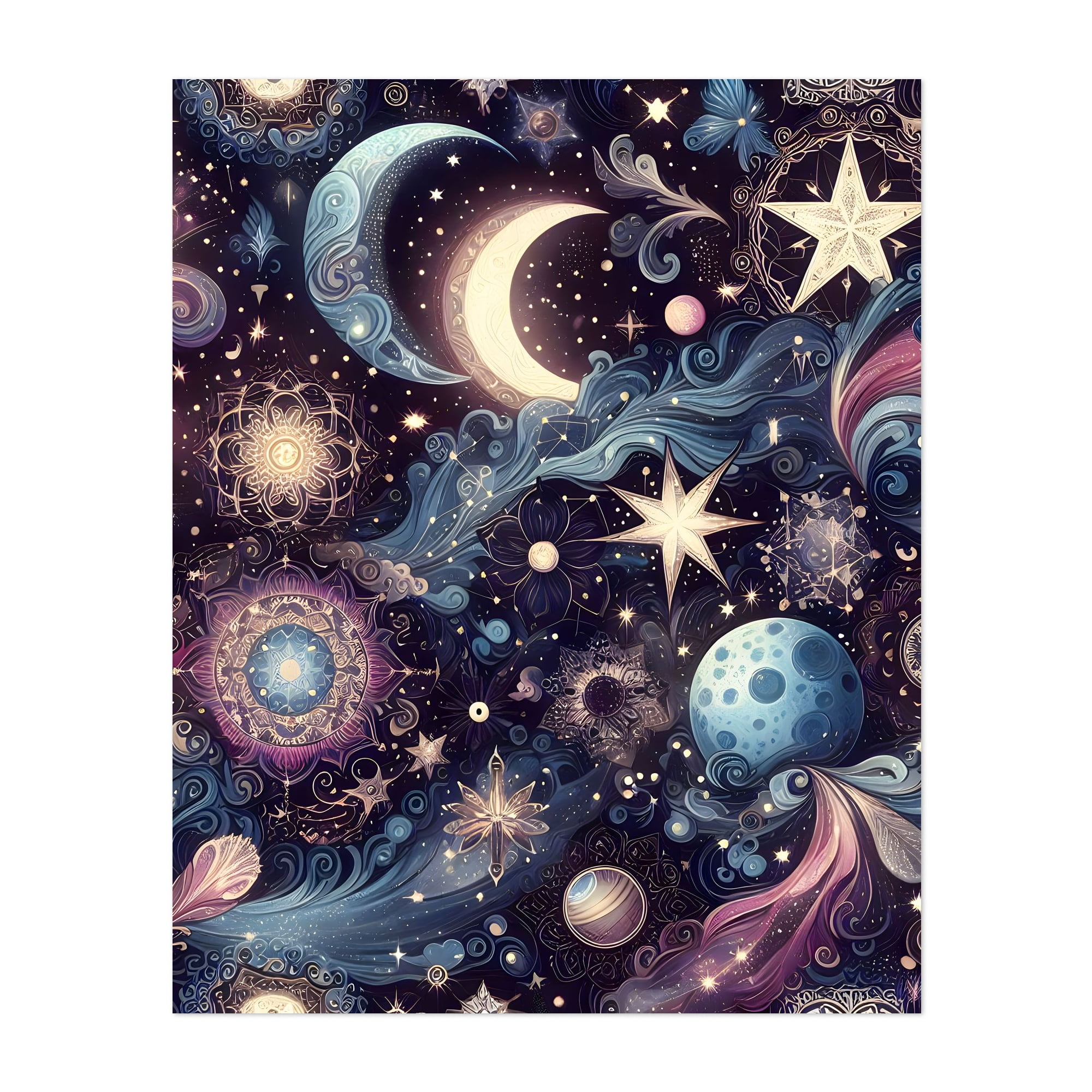 Twinking Stardust - Illustration Cosmic Mystical Space Moon Stars ...