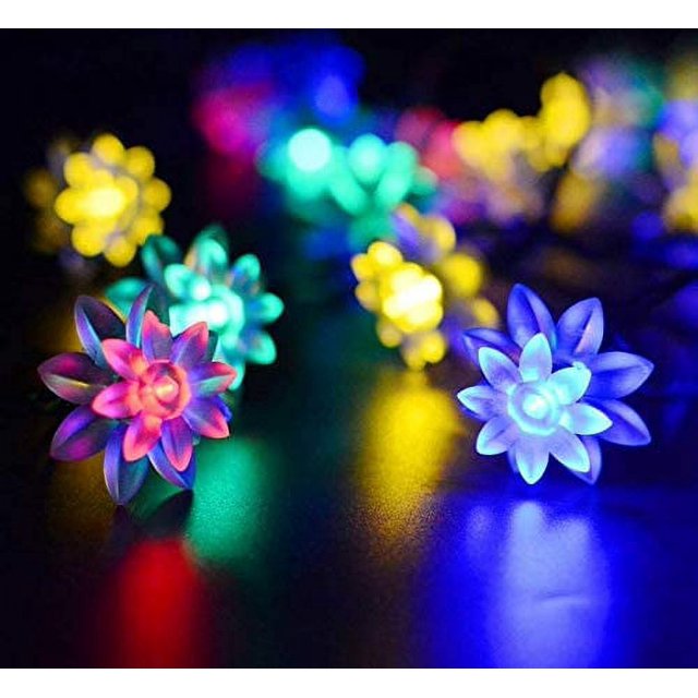 Twinkle Fairy String Lights 10ft 20 LED Battery Powered Lotus Flower ...