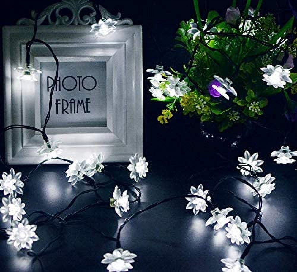 Twinkle Fairy String Lights 10ft 20 LED Battery Powered Lotus Flower ...