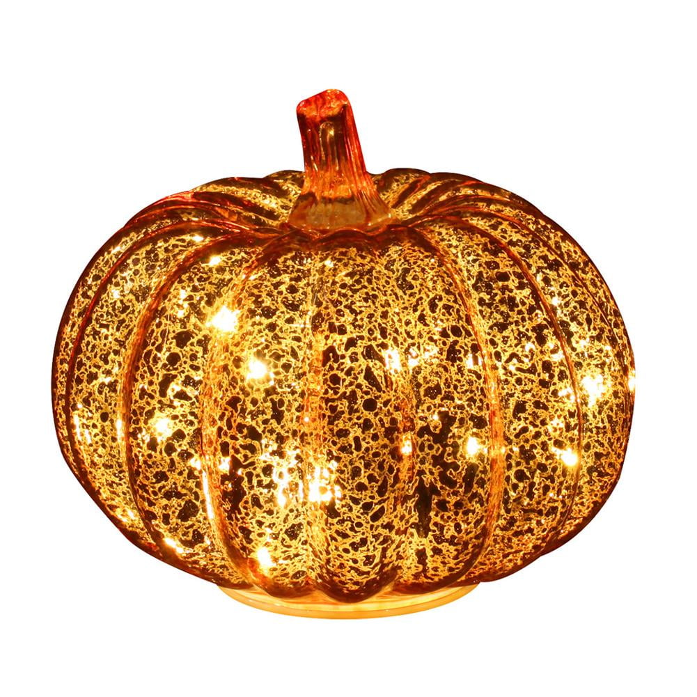 Twinkle LED Light Pumpkins,Timer Lighted Sparkling Starry Night Glass ...