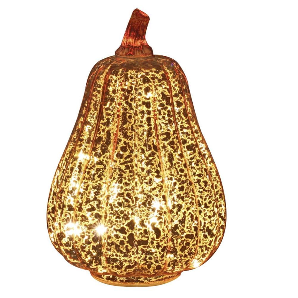 Twinkle LED Light Pumpkins,Timer Lighted Sparkling Starry Night Glass ...