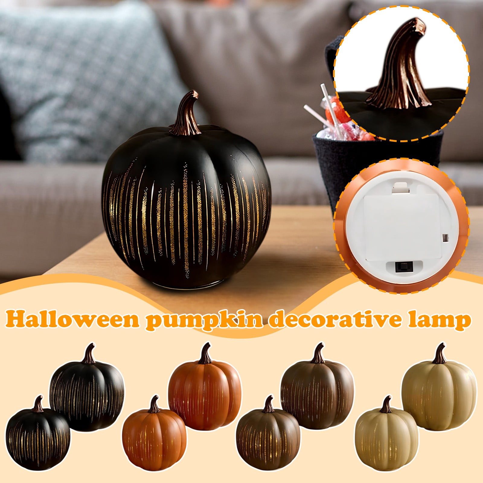 Twinkle Led Pumpkins Light, Sparkling Starry Night Pumpkins Lamp, 7 In ...
