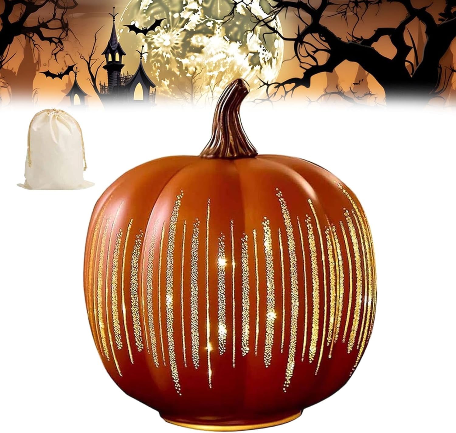 Twinkle Light Pumpkins, Cherishous Twinkle LED Light Pumpkins, Hallween ...