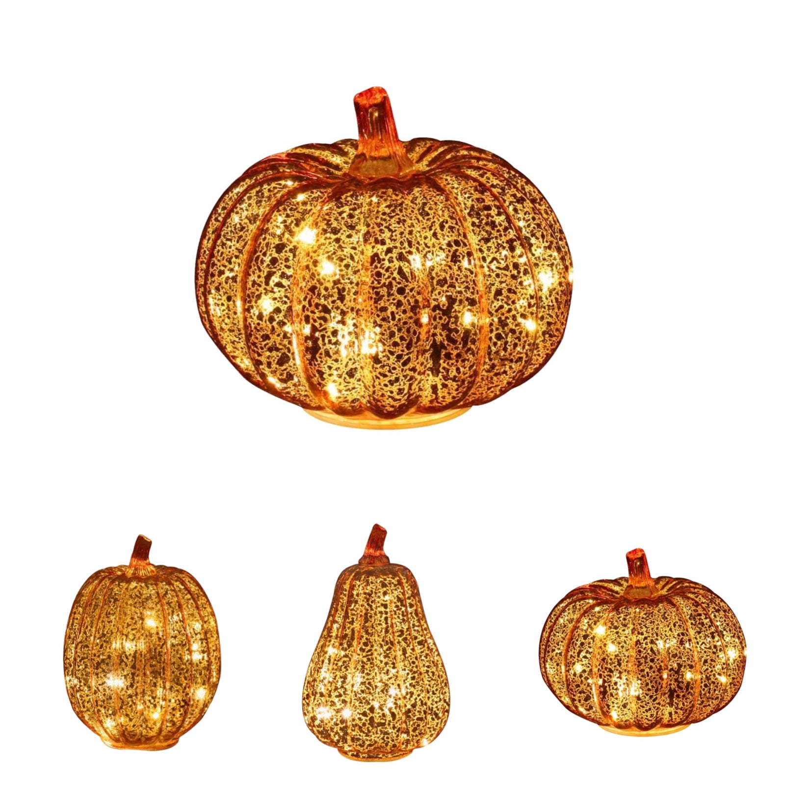 Twinkle Light Pumpkins, Timer Lighted Up Sparkling Starry Night Glass ...