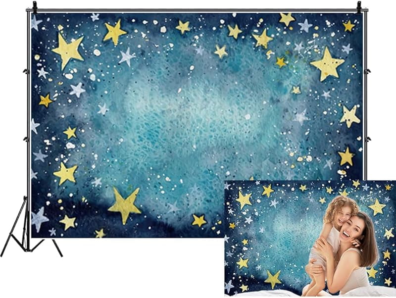 Twinkle Little Star Baby Shower Party Backdrop Navy Blue Background ...
