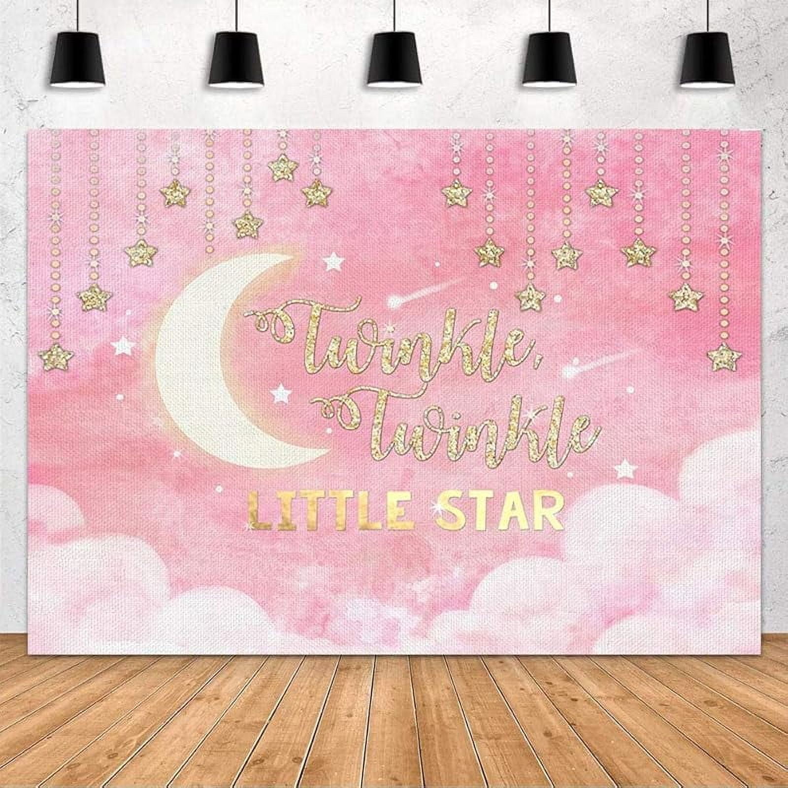 Twinkle Twinkle Little Star Baby Shower Pink Party Decoration Backdrop ...