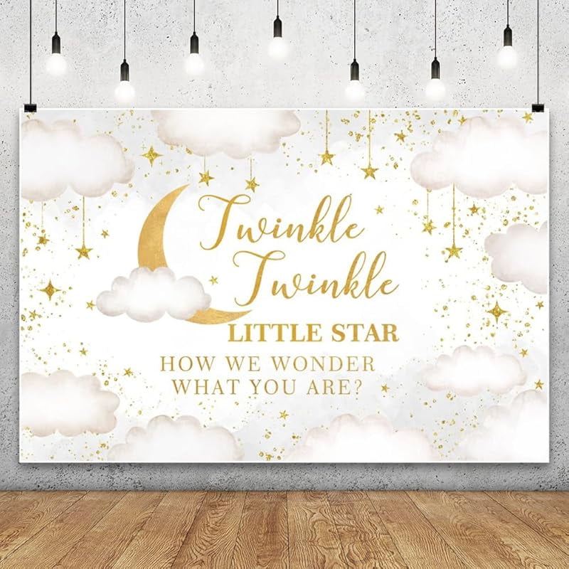Twinkle Twinkle Little Star Backdrop Fabric Boy or Girl Gender Reveal ...