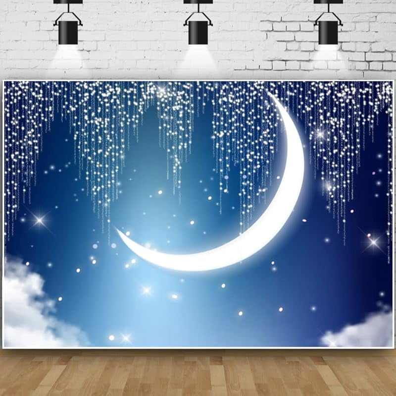 Twinkle Twinkle Little Star Backdrop for Photoshoot Crescent Shiny Star ...