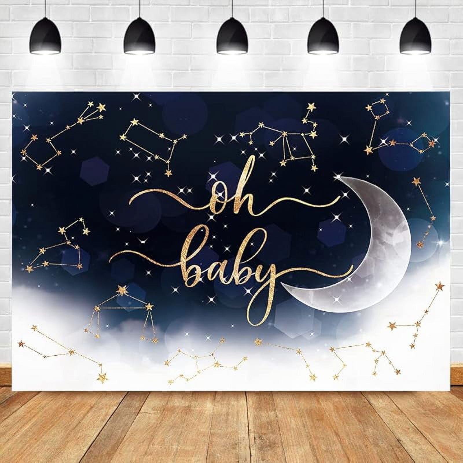 Twinkle Little Star Celestial Baby Shower Backdrop Boy Oh Baby Newborn ...