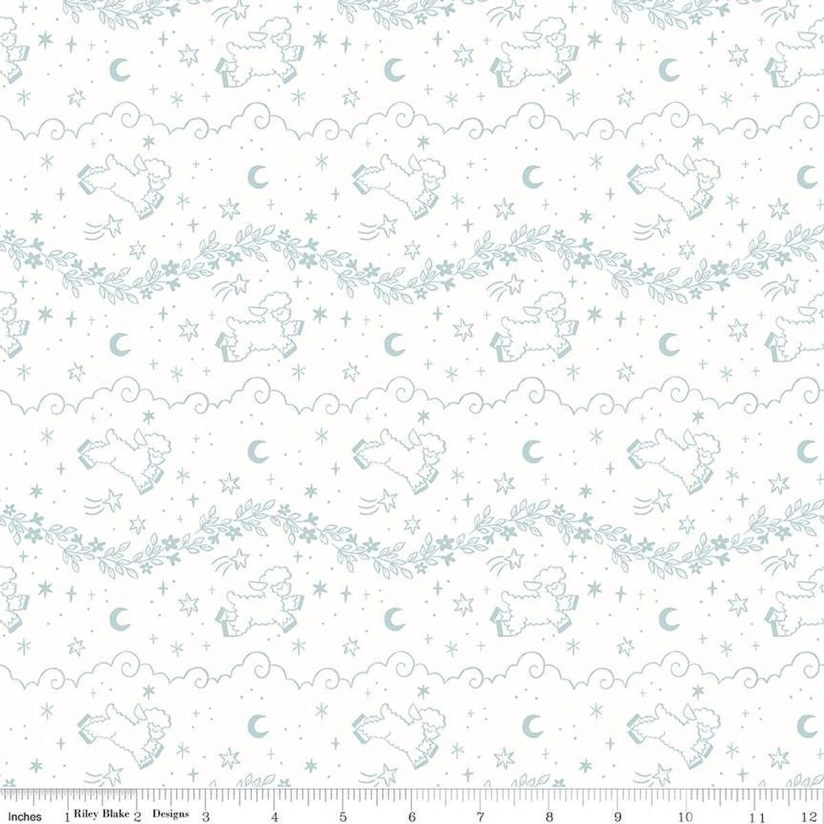 Twinkle Little Star Counting Sheep Cloud Cotton Fabric (1 yard ...