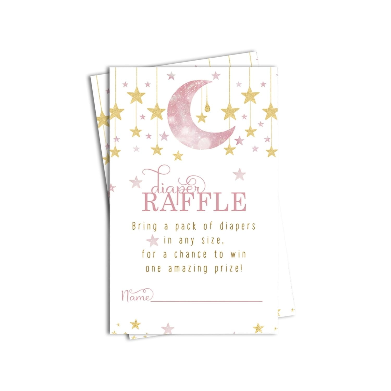 Twinkle Little Star Diaper Raffle Tickets, Celestial Baby Shower Games ...