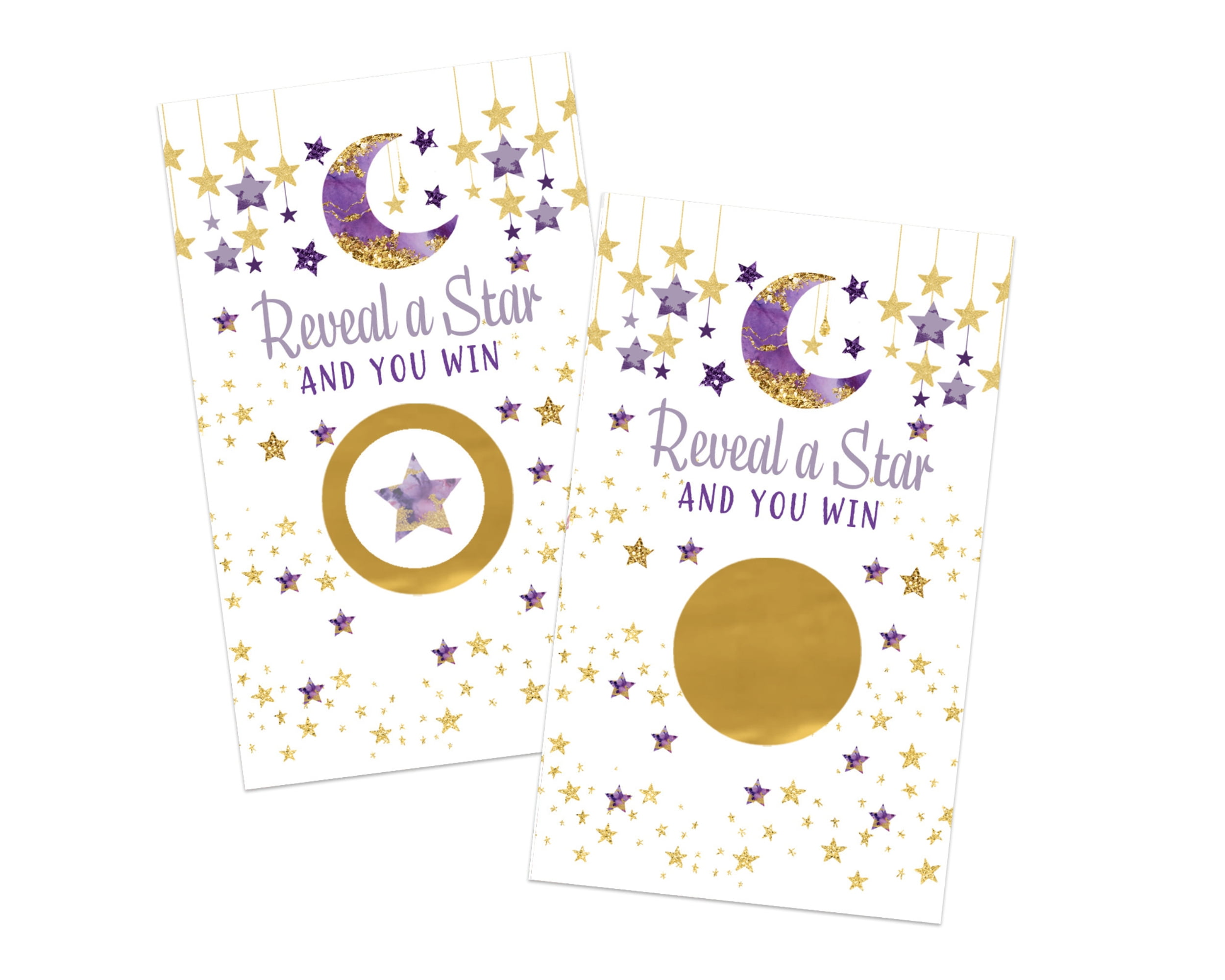Twinkle Little Star Scratch Off Game Cards - 30 Pack, Celestial Purple ...