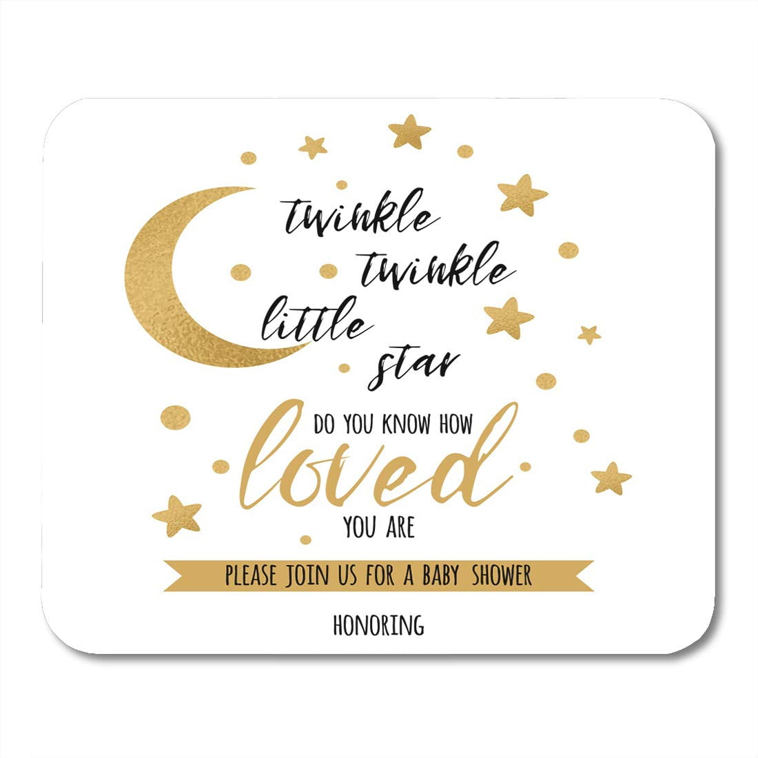 Twinkle Little Star Text with Cute Gold and Moon for Girl for Children ...