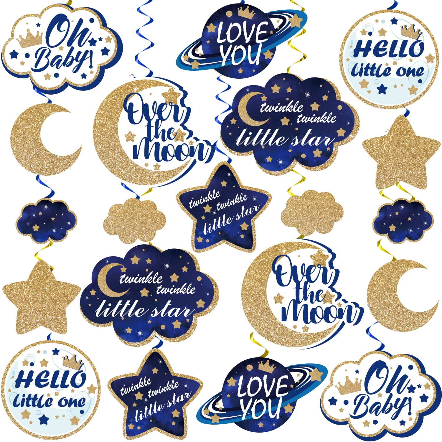 Twinkle Twinkle Little Star ZS23 Baby Shower Decorations Hanging Swirls ...
