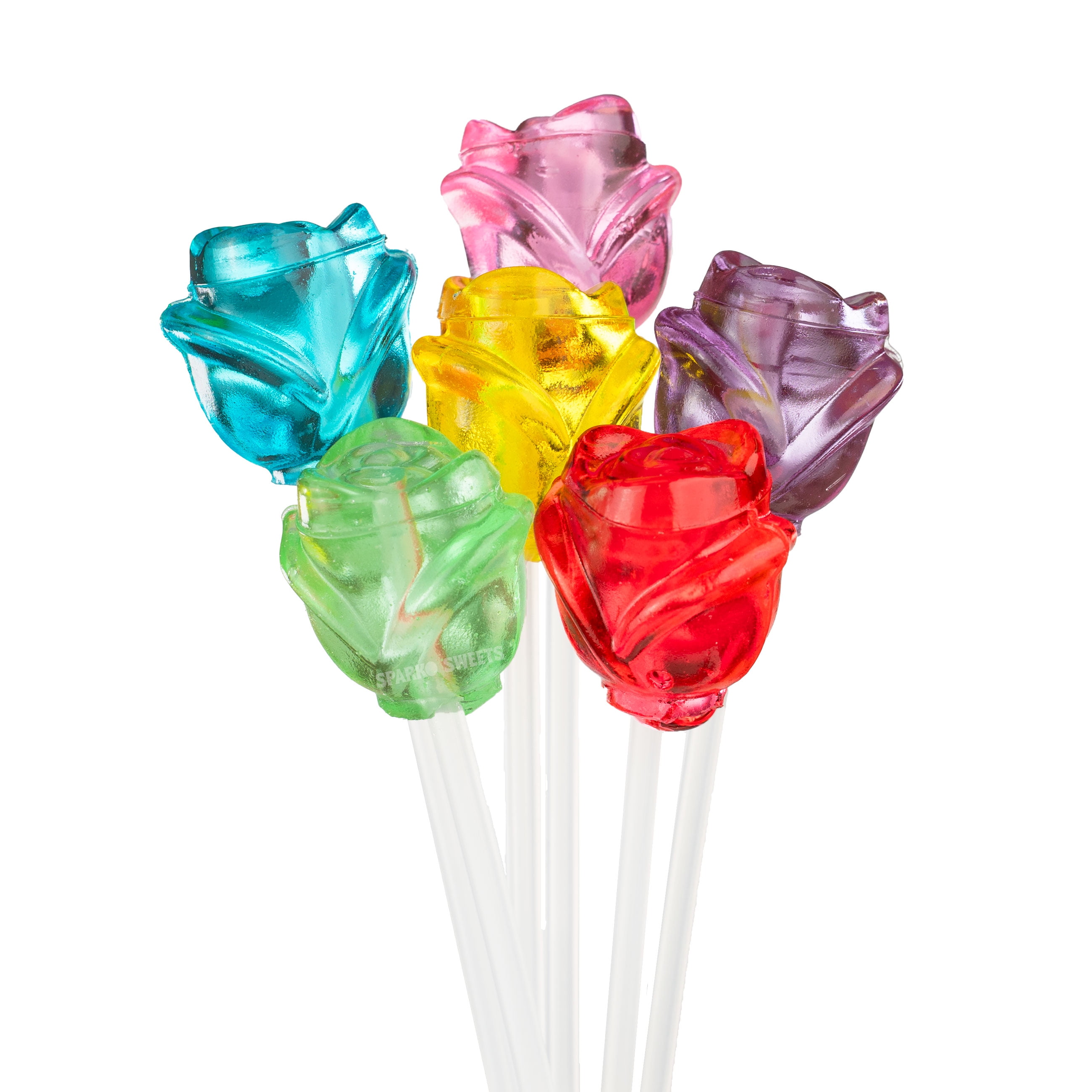Sparko Sweets 3D Rose Twinkle Pops Lollipops, 100 Pieces, Multi-Flavor ...