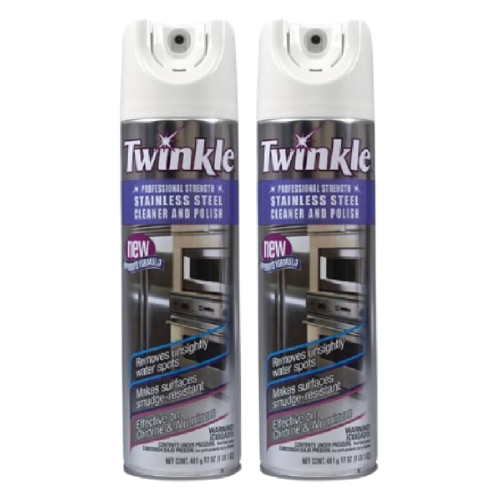 Twinkle Stainless Steel Cleaner and Polish 17 oz Aerosol Spray, 2 Pack ...