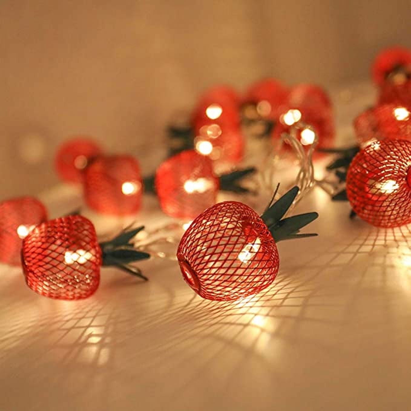 Twinkle Star Christmas Decoration Apple String Lights, Battery-Operated ...