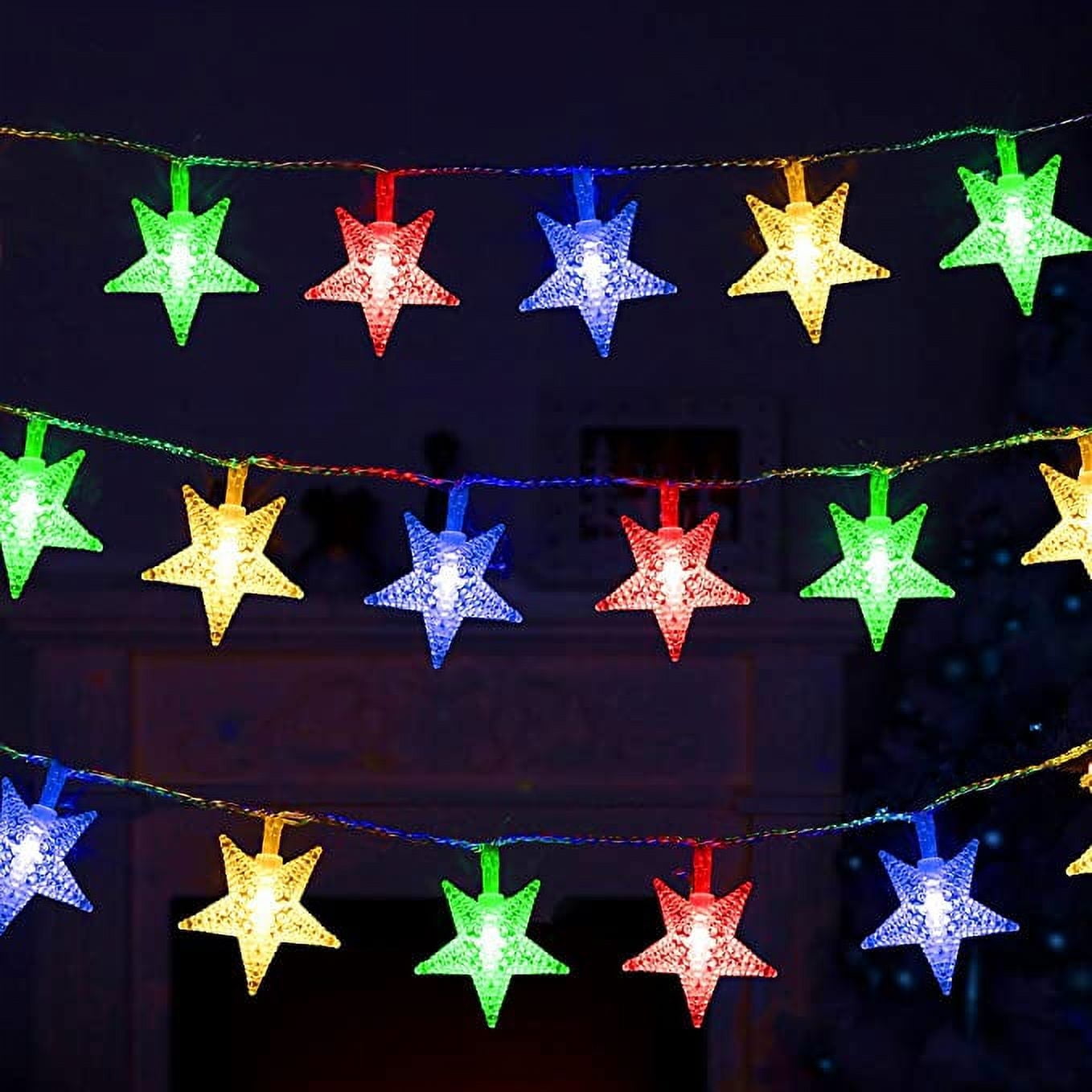 Twinkle Star 100 LED Star String Lights, Plug in Fairy String Lights ...