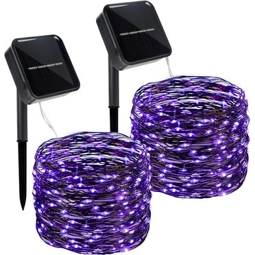 125 Solar Powered LED Halloween String Lights, 68 Feet - Purple ...