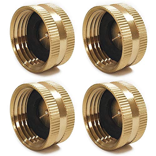 Twinkle Star 4 Pack Garden Hose Brass Hose Cap with Washers, 3/4 ...