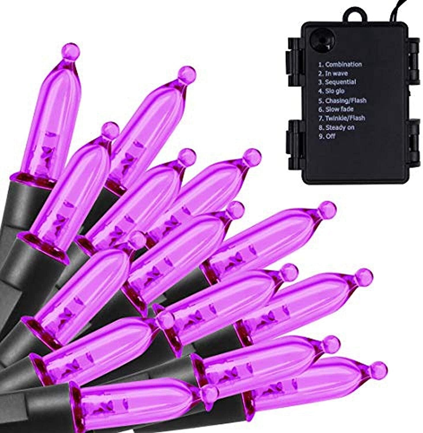 Twinkle Star 50 LED Battery Operated Christmas Lights 16 ft Mini String ...