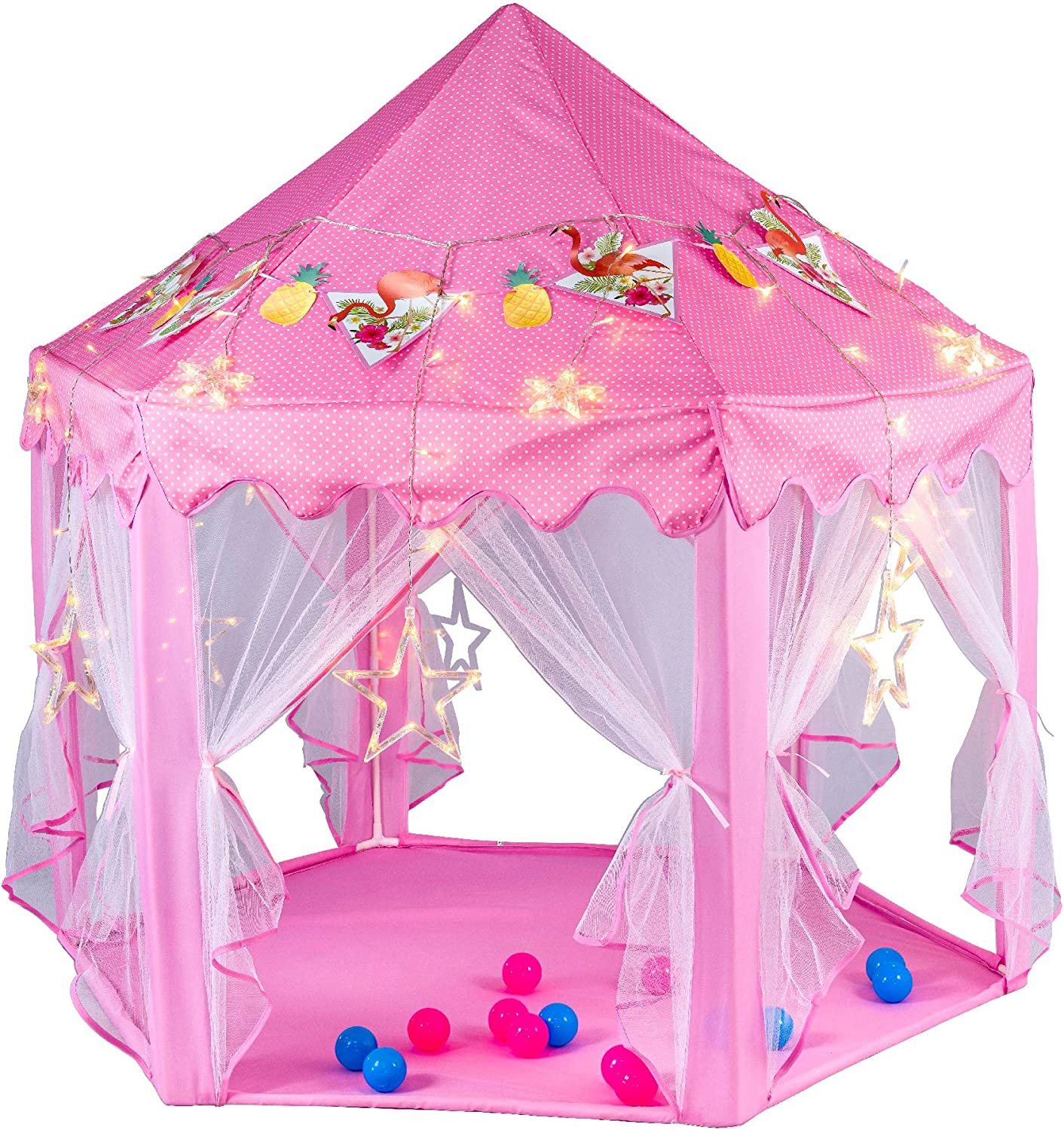 Princess Tent Girls Large Playhouse Kids Castle Play Tent with Star ...