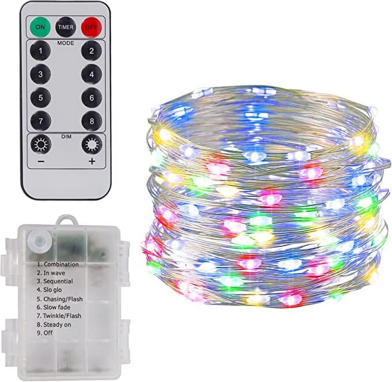 Twinkle Star Christmas Fairy Lights Battery Operated, 33ft 100 LED ...