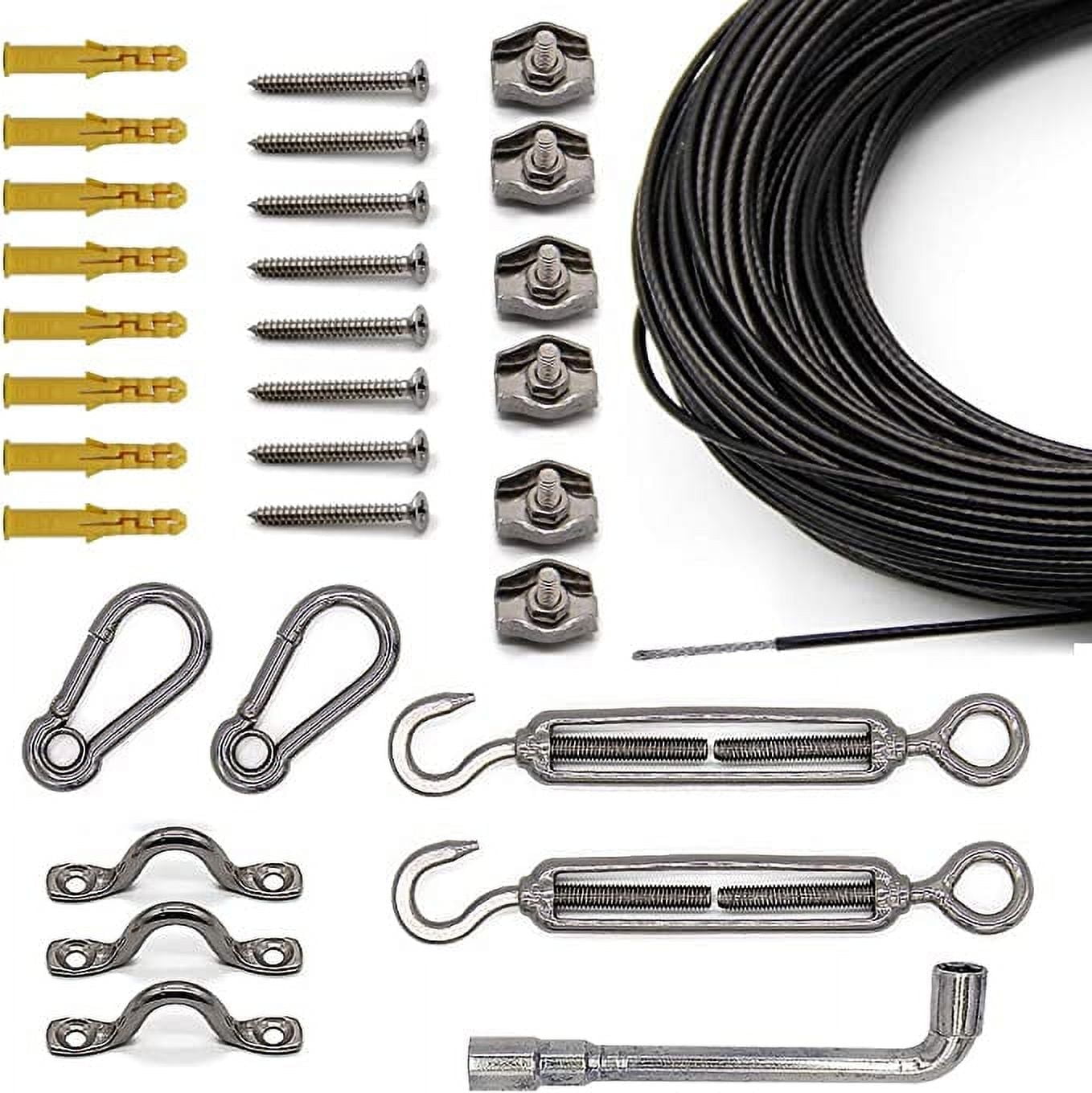 Twinkle Star Globe Lights Suspension Kit, Stainless Steel, Guide Wire ...