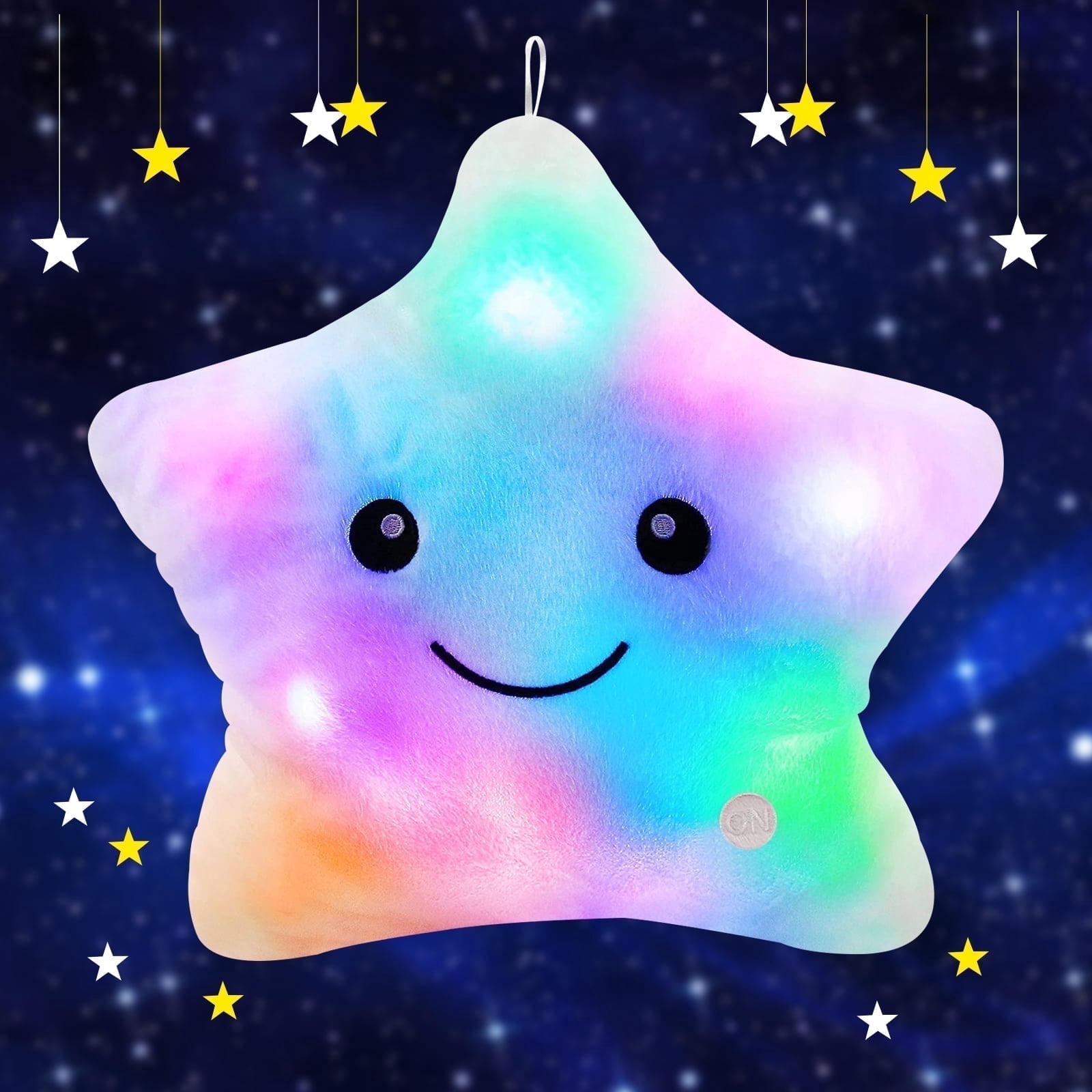 Twinkle Star Plush Pillow, LED Glowing Cushions, Star Shaped Throw ...