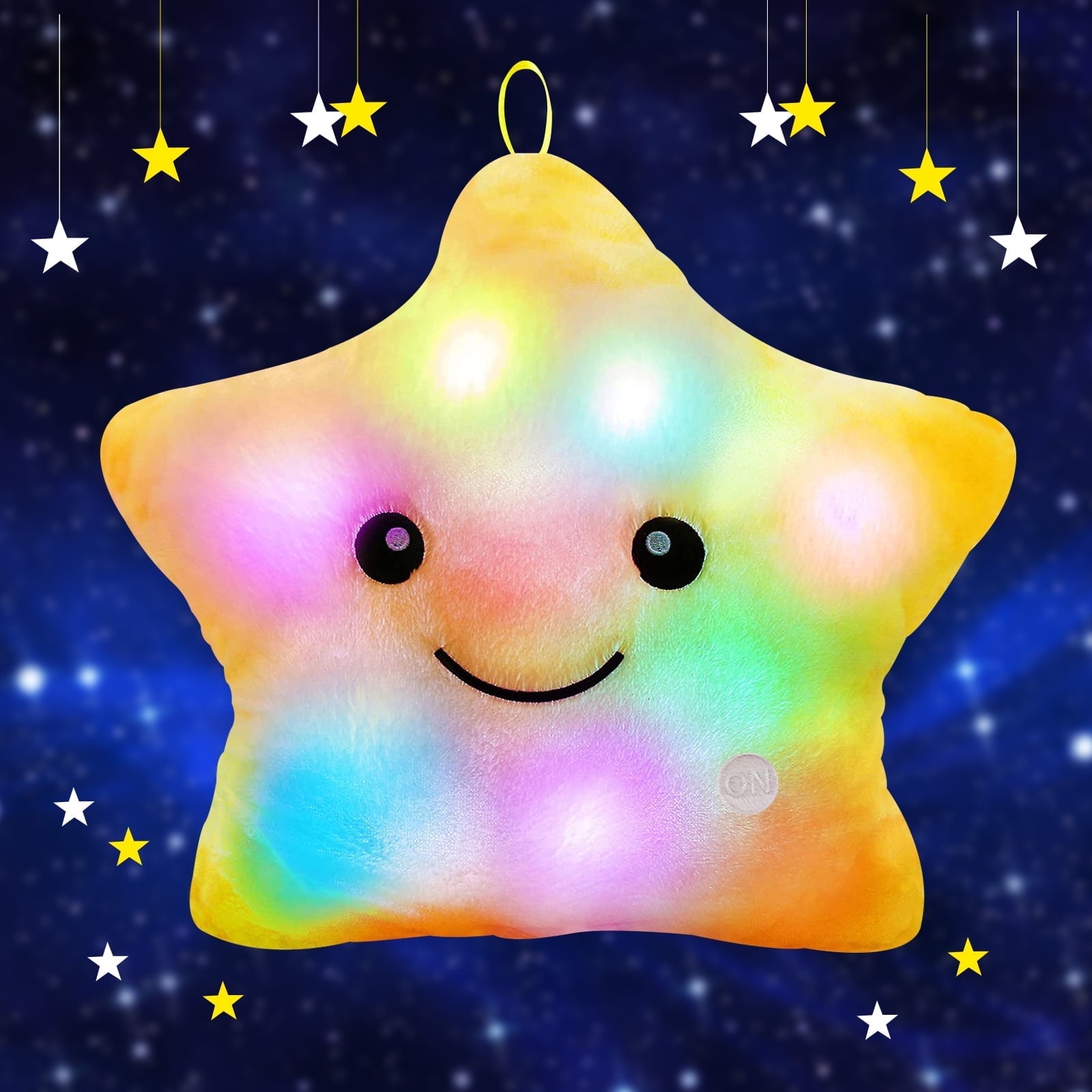 Twinkle Star Plush Pillow, LED Glowing Cushions, Star Shaped Throw ...