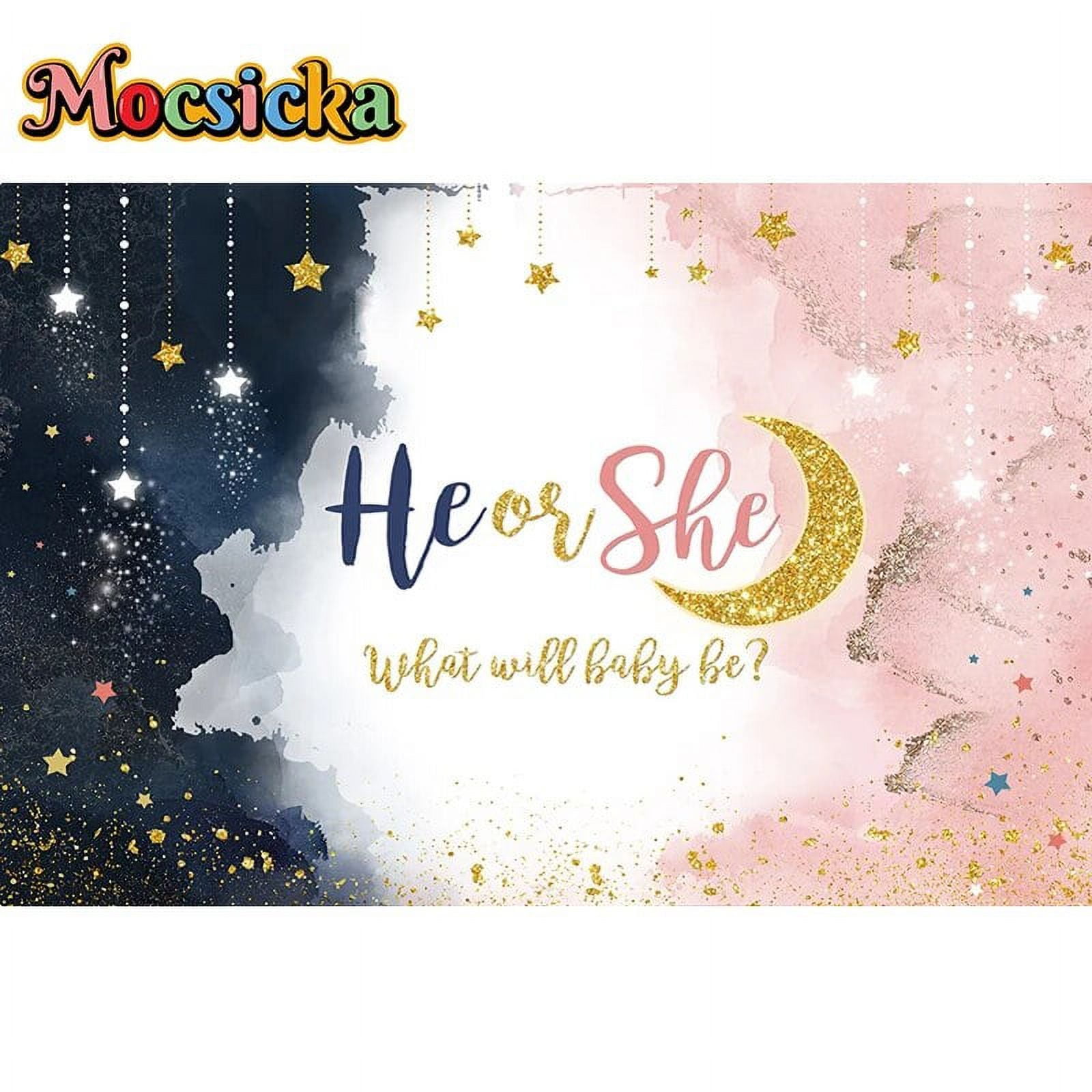 Twinkle Twinkle Baby Shower Backdrop Pink Cloud Gold Star Moon Photography Background Studio ...