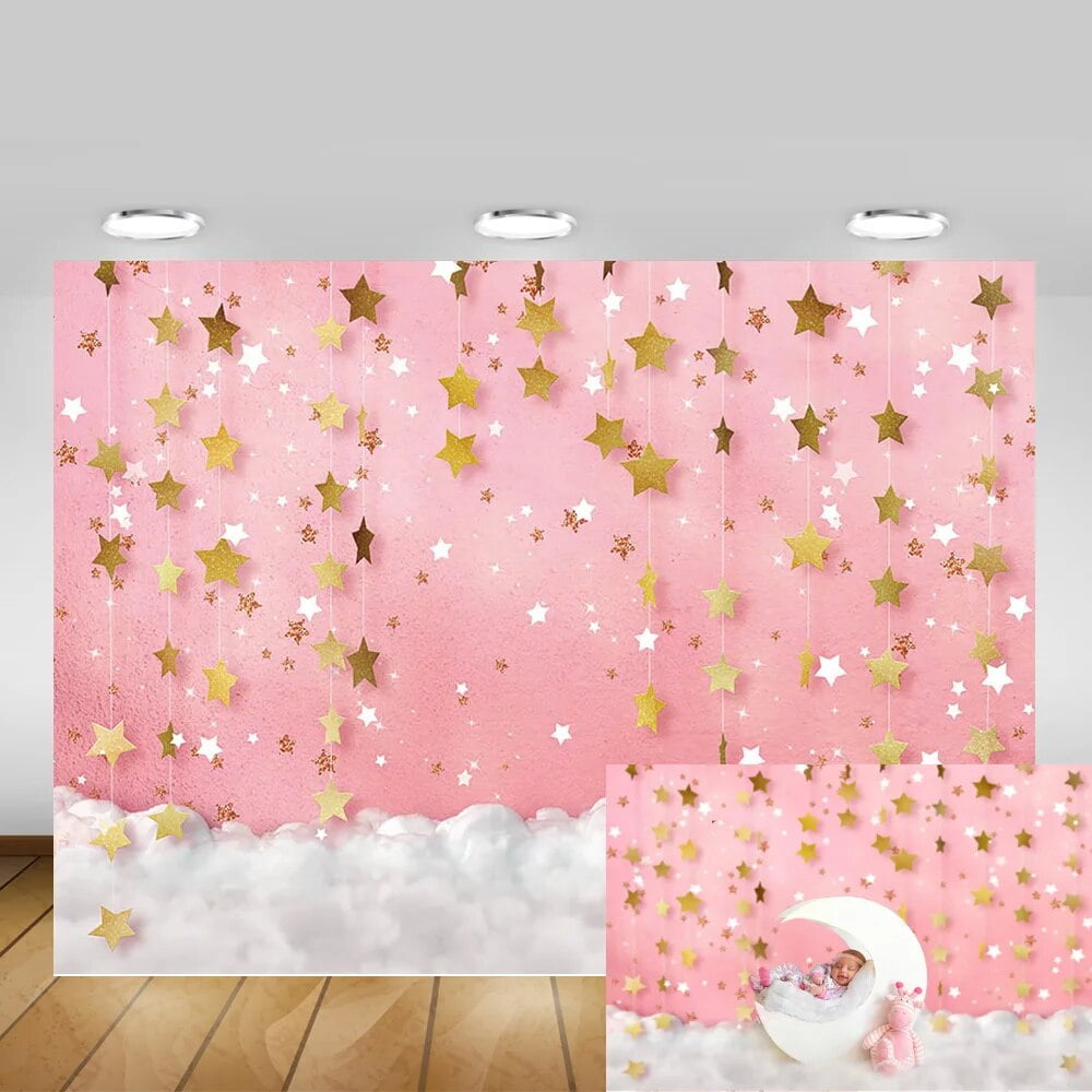 Twinkle Twinkle Backdrop Glitter Gold Star Photography Background Decor ...