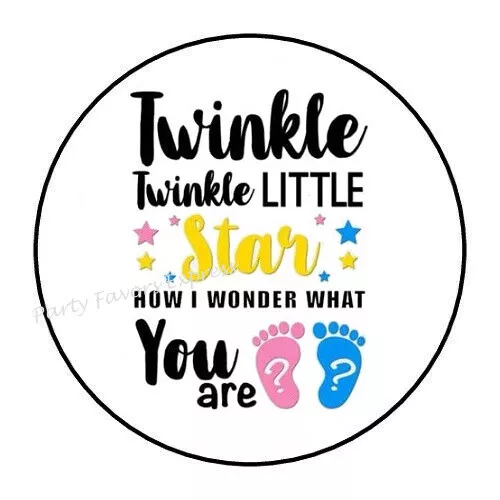 Twinkle Twinkle Gender Reveal Sticker Party Favors Sticker Envelope ...