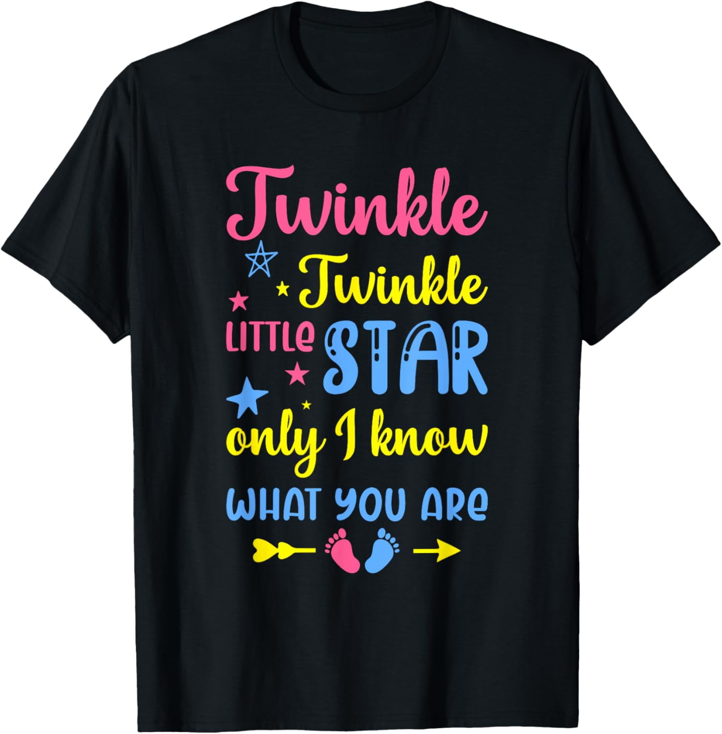Twinkle Twinkle Little Star Baby Gender Reveal Outfit T-Shirt - Walmart.com